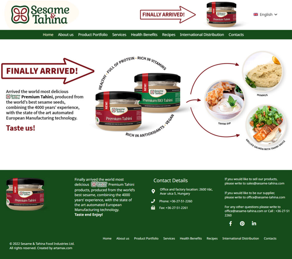 Sesame&Tahina: Website Design. Artamax Budapest: Professional Logo ...